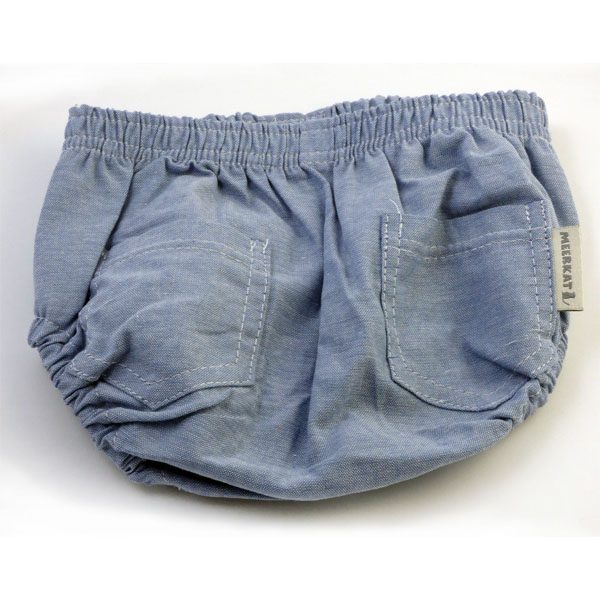 Light blue denim chambray diaper cover - Meerkat Kids