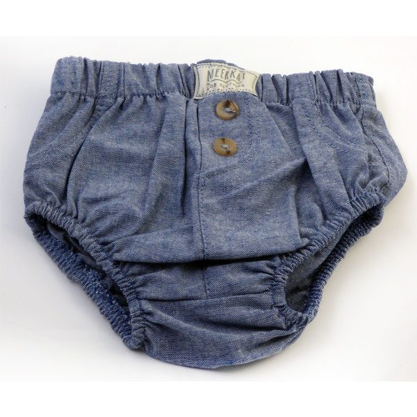 Denim chambray diaper cover - Meerkat Kids